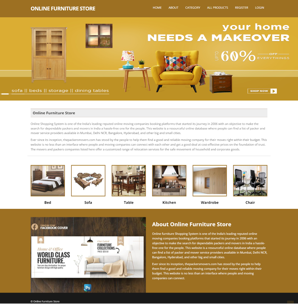 Nodejs Mongo Free Source Code Documentation For Online Furniture Store
